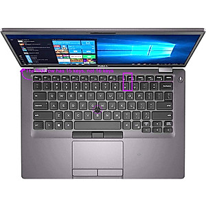 Silicone Keyboard Cover Skin Compatible for Dell Latitude 5400 5401 5410 5411 7400 14" Laptop with Pointing, Dell Latitude 14 inch Keyboard Skin Protector (NOT Compatible for Dell Latitude 7410) Blue