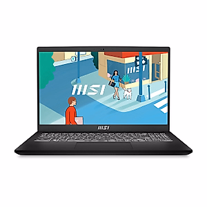 MSI Modern 15 15.6" Laptop: Intel Core i5-1155G7, Intel Iris Xe, 16GB DDR4, 1TB NVMe SSD, 180-Degree Lay-Flat, USB Type-C, MicroSD Card Reader, Win 11 Pro: Classic Black B11M-023US