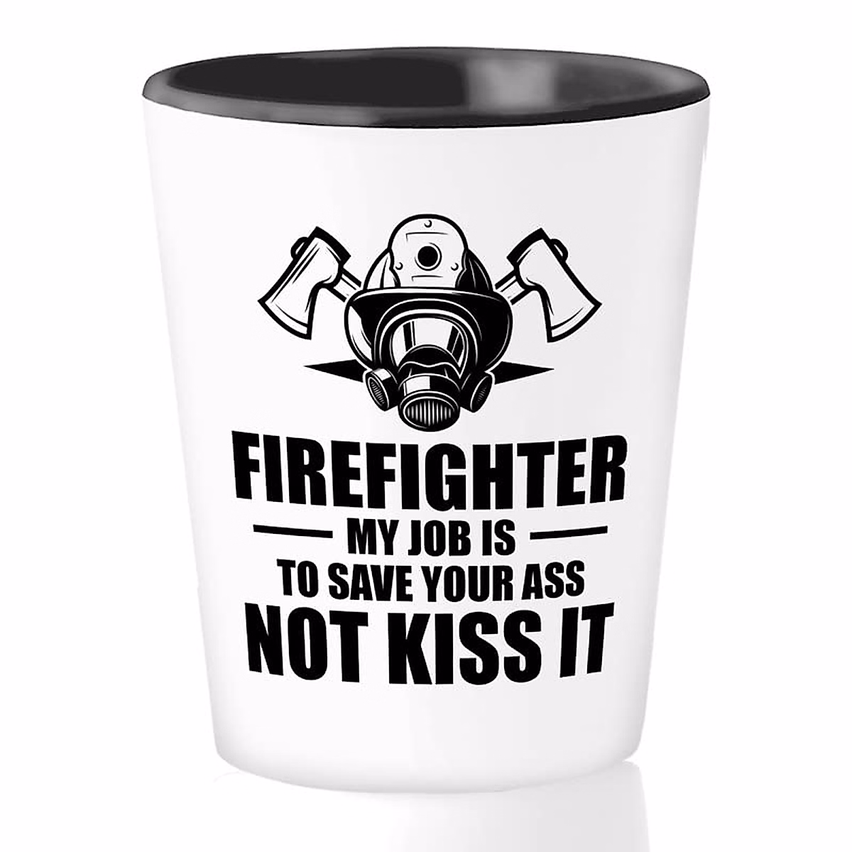 Flairy Land Firefighter Shot Glass 1.5oz - save your ess - Fire Chief Fireman, Fire Department, Rescuer, Fire Helmet, Firefighter Dad, Firefighter Mom