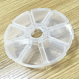 TAODAN 2pcs Plastic Storage Organizer Containers 10cm 8 Grids Clear Jewelry Box Fishing Box Pill Box