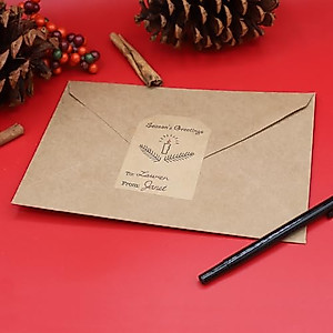 Natural Kraft Simple Christmas Gift Tags Holiday Present Stickers 2 x 3 Inch 25 Total Adhesive Labels