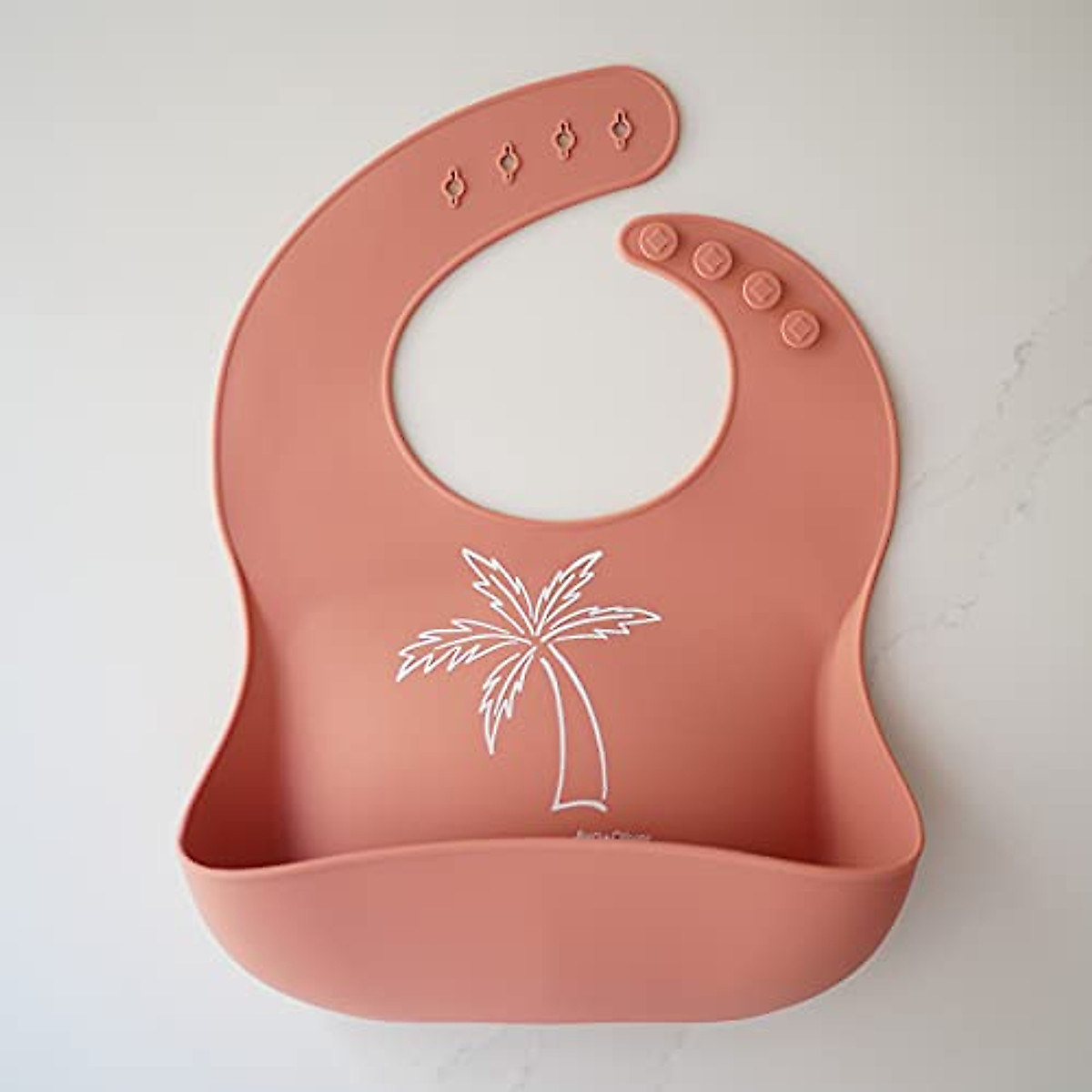 AVA + OLIVER Silicone Bib Set - Adjustable Waterproof Bibs - Set of 2 (Peach/Purple)