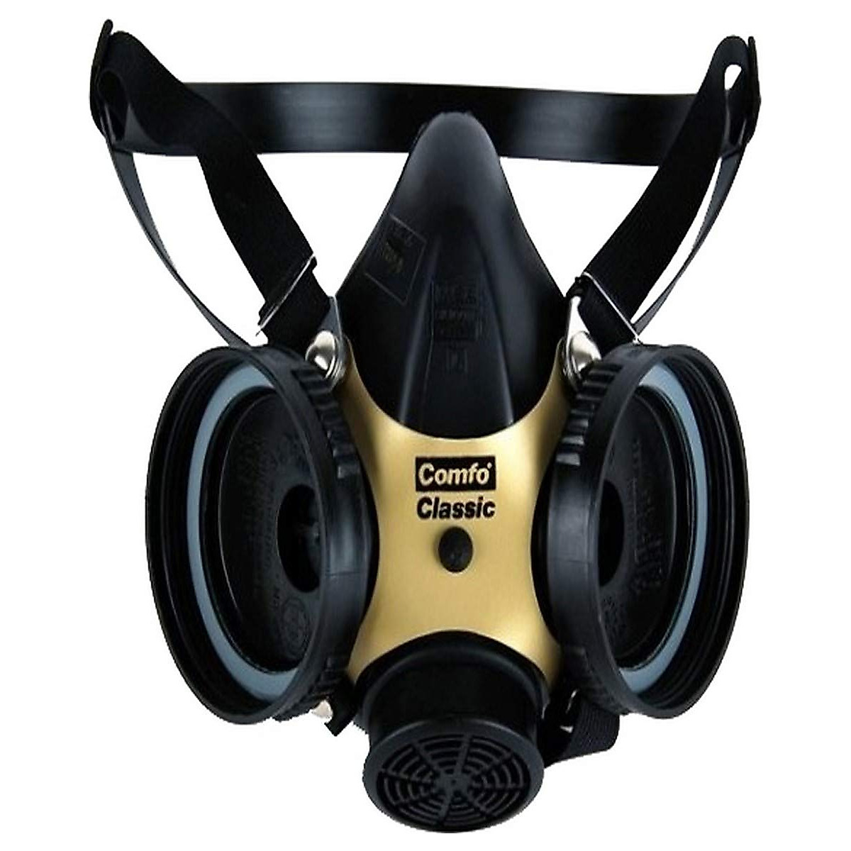 MSA 808076 Comfo Classic Half Facepiece Hycar Respirator, Capacity, Volume, Hycar, Silicone, Large, Black