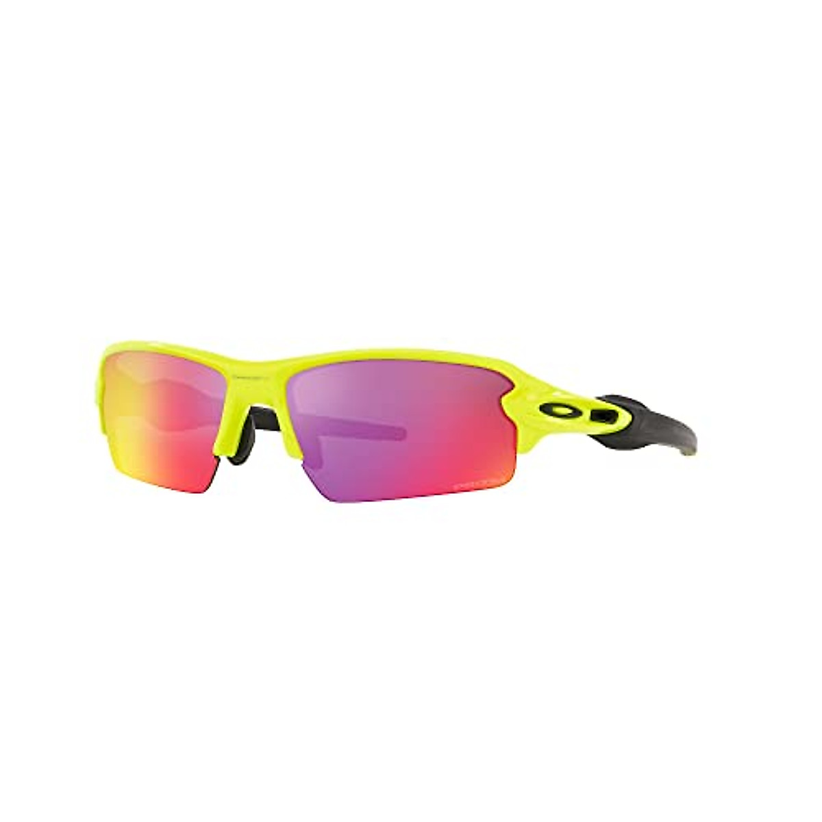 Oakley Men's OO9271 Flak 2.0 Low Bridge Fit Rectangular Sunglasses, Neon Yellow/Prizm Road, 61 mm