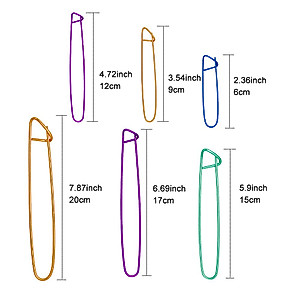 18 PCS Knitting Stitch Holders,6 Sizes Yarn Stitch Holder Set for Crochet Knitting Needle Aluminum Stitch Holders Safety Pins with 100 Locking Stitch Markers