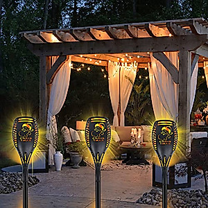 Solar Torch Light Outdoor Upgraded, 43" Flickering Flames Torch Light Solar Garden Lights Waterproof Landscape Lighting Dusk to Dawn Auto On/Off Security Light for Yard Patio Driveway, Christmas Party