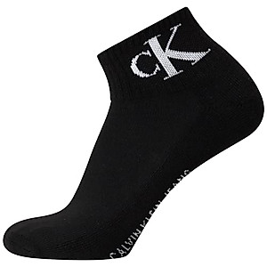 Calvin Klein Men's High Quarter Socks - 6 Pack Breathable Soft Cushioned Mini Crew Athletic Socks for Men (Shoe Size: 6-12.5), Size 7-12, Black