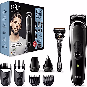 Braun 8-in-1 Beard & Face Trimmer/Hair Clipper with Gillette Fusion 5 ProGlide Razor - MGK5260