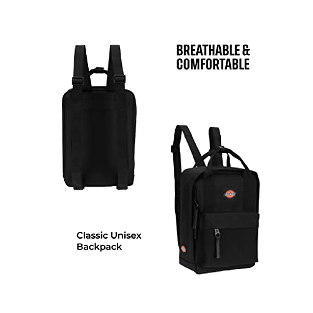 Dickies Brooklyn Mini Backpack, Small Backpack Purse for Men and Women, Travel Shoulder Book Bag (Black)