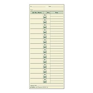 TOPS Job Cards, 2-Sided, 3-1/2" x 8-1/2", Manila, Green Print Front/Back, 500-Count (1290)