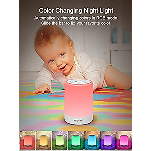 YYDSKIT Nursery Night Light for Kids Color Changing Rechargeable Touch Lamp for Newborn Baby Nursery Lamp Lasting Up to 100Hours Bedside Nightlight