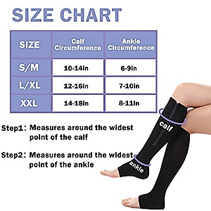 2 Pairs Compression Socks Toe Open Leg Support Stocking Knee High Socks with Zipper (Nude, L/XL) …