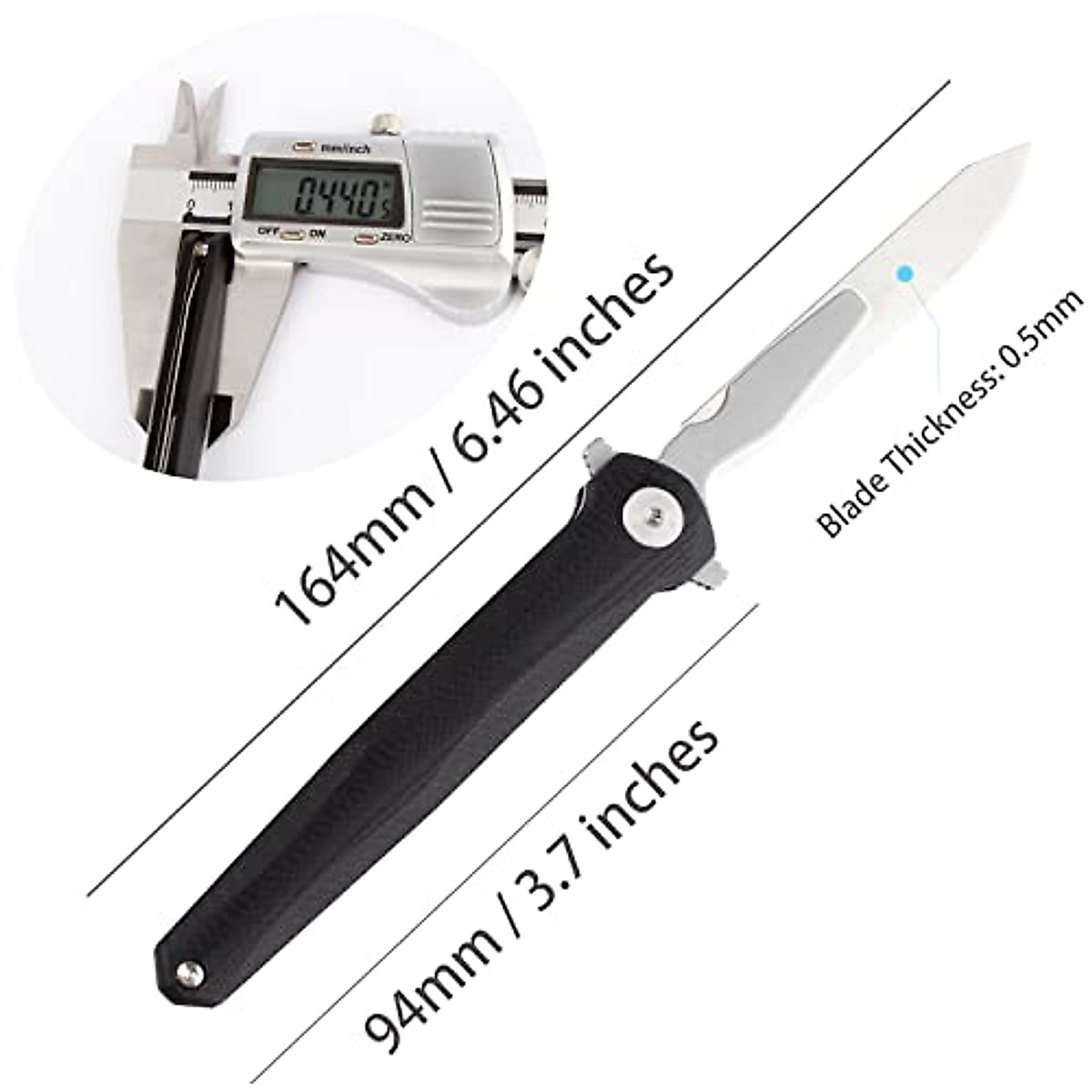 TENCHILON T369 Small Folding Pocket Flipper Scalpel Knife, 10pcs #60 Replaceable Blades, G10 Handle, Compact Slim Gentleman's Scalpel EDC Utility Knives 1.2oz