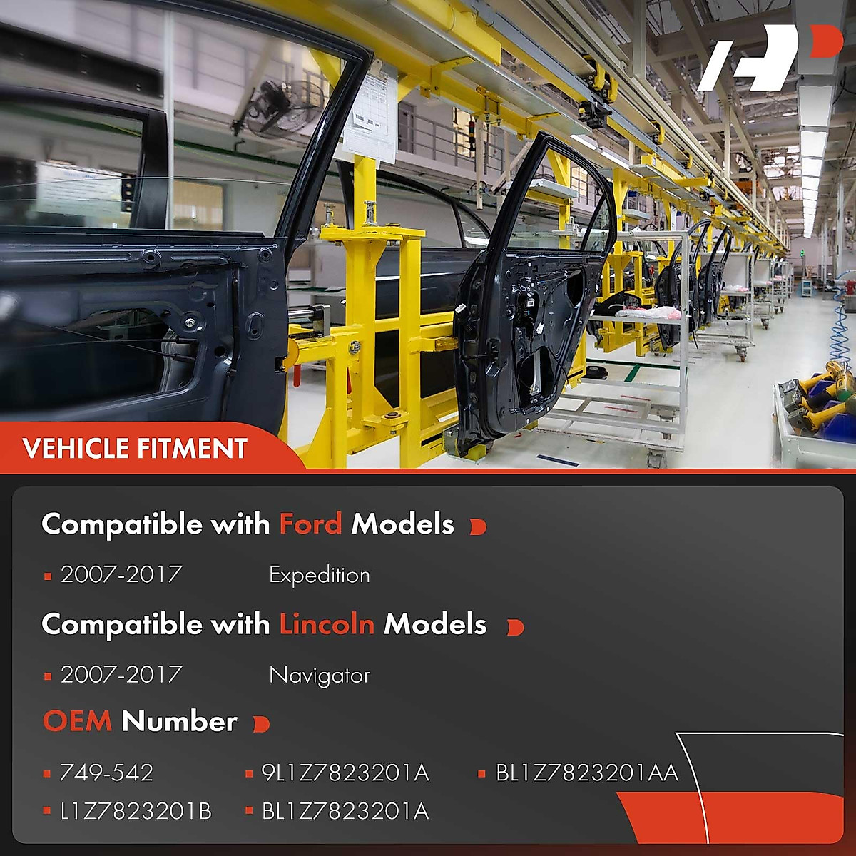 A-Premium Power Window Regulator with Panel Without Motor Replacement for Ford Expedition Lincoln Navigator 2007-2017 Front Left Driver Side