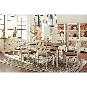 Signature Design by Ashley Bolanburg Farmhouse Dining Table with Drawers, Seats up to 6, Whitewash