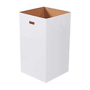 AVIDITI Cardboard Trash Cans and Recycling Bins, 50 Gallon 18"L x 18"W x 36"H, 10-Pack | Reuseable and Disposeable Pop Up Garbage Boxes Container for Party, Parties, Recycle, Outdoor Events, White Box 18x18x36