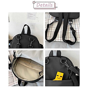 MUSICARD Girls Kawaii Backpack with Cute Pendant and Pins, Cute Mini Aesthetic Rucksack School Bag for Teens