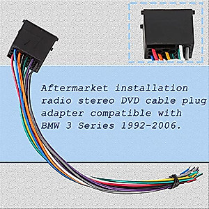 RED WOLF Radio Stereo Wire Harness + Antenna Adapter Connector Plug Kit Replacement for BMW 1988-2002 528i/E46/325/323/328i/5/3