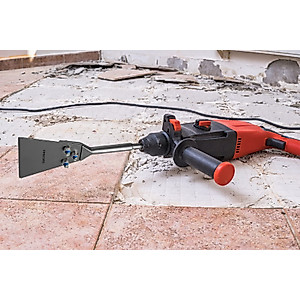 Firecore SDS Plus Floor Scraper with Spare Bolts and Locknuts, 5 Inch x 11 Inch Tile Removal Chisel Tool Long Handle Heavy Duty for Rotary Hammer Drill, Thinset Scraper Adhesives Remover FS22510