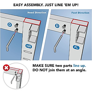 Mellow Rocky Base C 14" Platform Bed Heavy Duty Steel White, w/ Patented Wide Steel Slats (No Box Spring Needed) - Queen