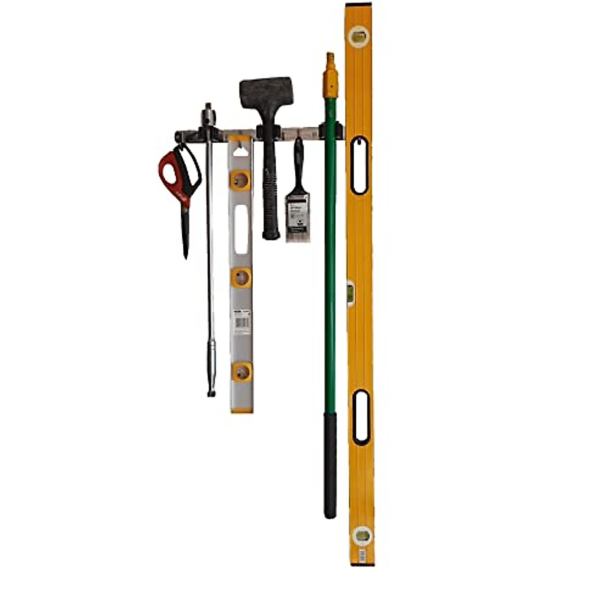 Magic Organization Stainless Steel Broom Mop Holder - 2 Pack - Extra Wide For Better Mounting - Organize Home, Garage, Shed