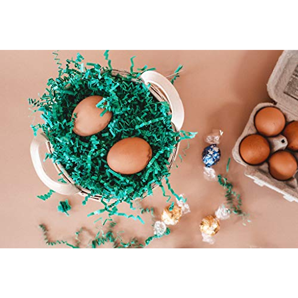 Goretix LLC Variations of Crinkle Cut Kraft Paper Shred Filler Tissue Great for Gifts, Empty Basket Filler, Box Wrapping, Bag Stuffing and Packing.