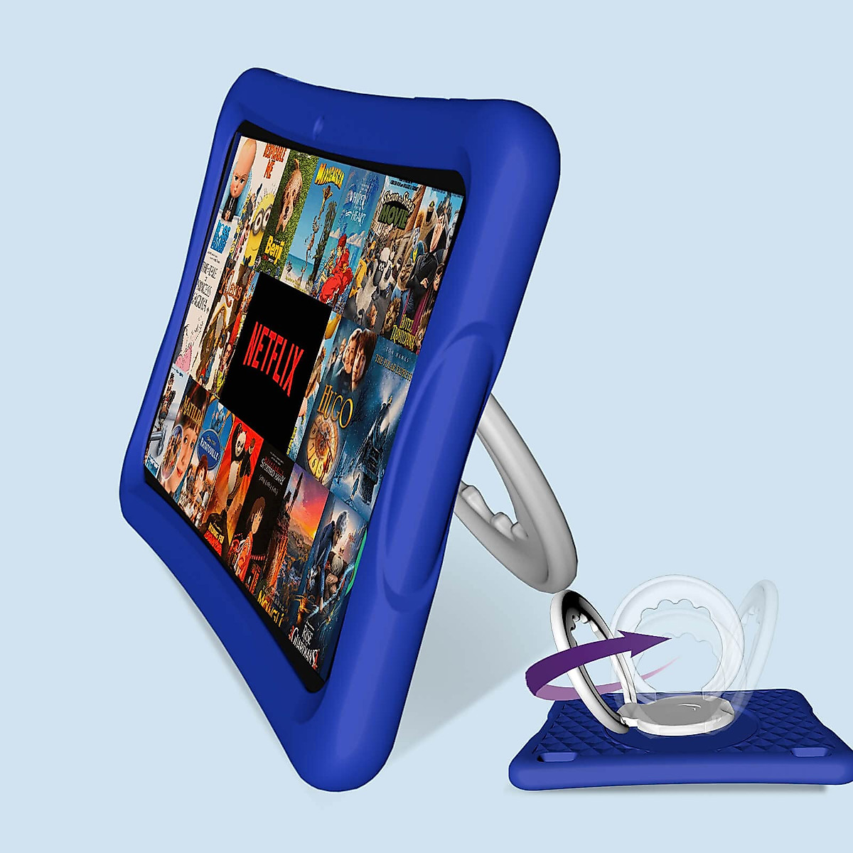 JREN Kids Tablet, 10" Tablet for Kids,IPS HD Display 1280 X 800, RAM 4GB and 64GB Storage, Google Family Link Kids Space Pre-Installed, YouTube,Ages 6-12,Color Blue