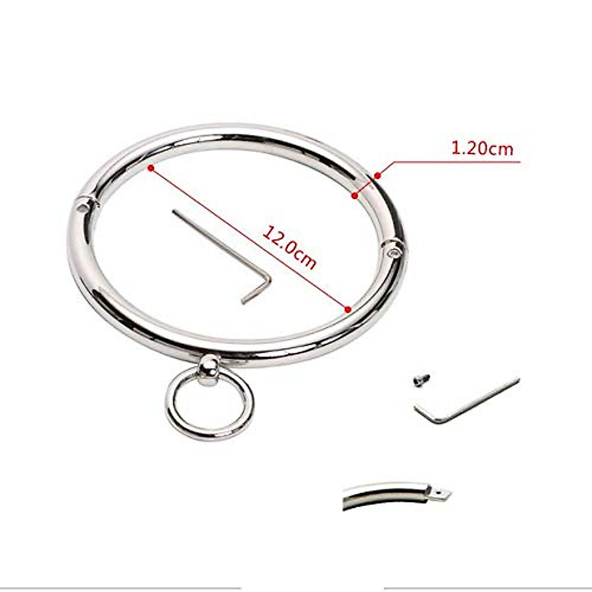 Adavidsource Stainless Steel Necklace Decoration Unisex Necklace Metal Choker Short Collar Fashion Choker (003S-Diameter:12cm)