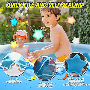 MyGoci Reusable Water Balloons Quick Fill, Refillable Water Balloons Silicone Water Toys Pool Toys for Kids Adults Water Fight Outdoor Games
