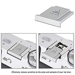 Silver Camera Hot Shoe Cover Protector Cap for Fujifilm X-S20 X-T5 X-T4 X-T3 X-T2 X-T1 GFX 50S II X-H2 X-H2S XT-30 II X-T20 XT-10 X-S10 X-E4 X-E3 X-E2S XT200 XT100 X100V X100F X100T X100S XPro3 XPro2