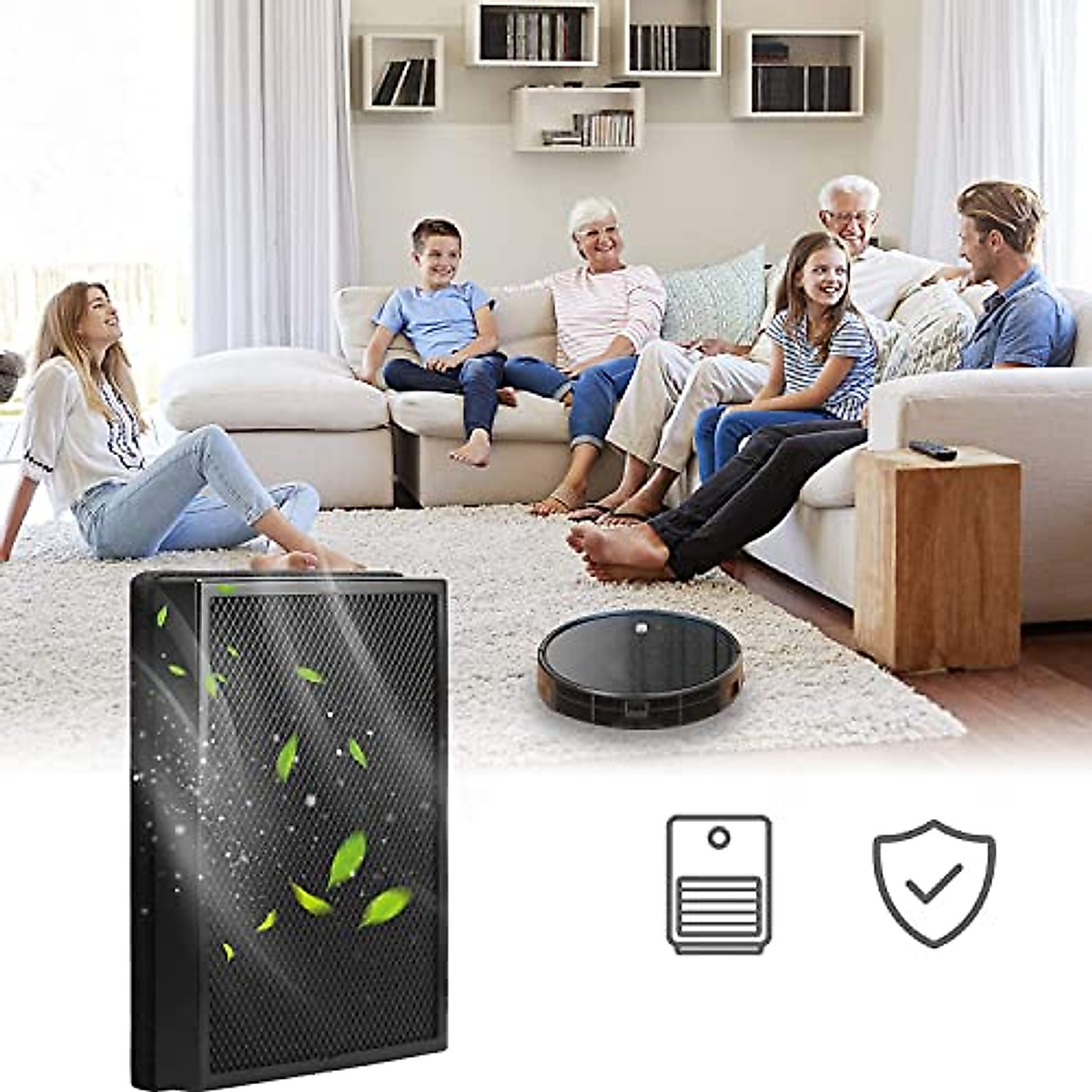 KEYJINIU H126 Replacement HEPA Filter, Compatible with Levoit LV-H126, Includes 2 HEPA Filters and 8 Activated Carbon Pre-Filters Set, LV-H126-RF