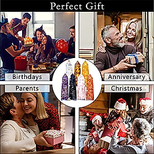 Orgone Healing Point Wands Set of 7 Includes 3.5” Amethyst Crystal, Rose Quartz, Black Tourmaline, Tigers Eye, Citrine, Carnelian, and Clear Quartz-big crystals for Spiritual Meditation and Protection