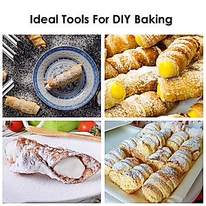 Cannoli Tubes,5 inch Large Stainless Steel Cannoli Forms Non-stick cream horn Danish Pastry Molds for Croissant Shell Cream Roll Pack of 15