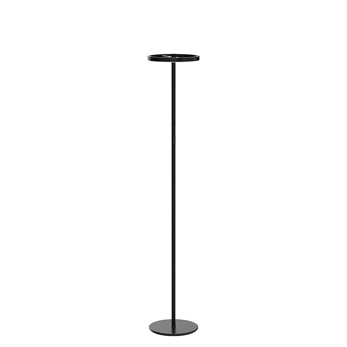 Brightech Halo Split Floor Lamp, Modern Bright LED Torchiere Floor Lamp for Offices - Dimmable, Tall Standing Lamp for Living Room or Bedroom - Adjustable Light w/ Rotating Angles - Jet Black
