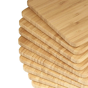 BambooMN Small Premium Bamboo Serving and Cutting Board, Charcuterie, Home and Everyday use - 7.9" x 5.5" x 0.4" - 3 pcs