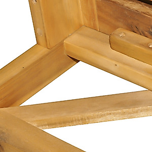 Outsunny 6 Piece Wood Patio Furniture Set, Outdoor Sectional Sofa with Cushions and Coffee Table, Acacia Wood Conversation Set Couch, Cream White