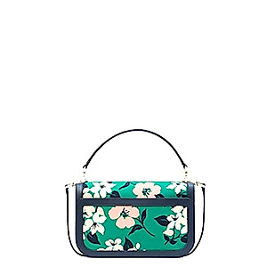 Kate Spade Lily Blooms Printed Canvas Flap Top Handle Satchel Crossbody Green