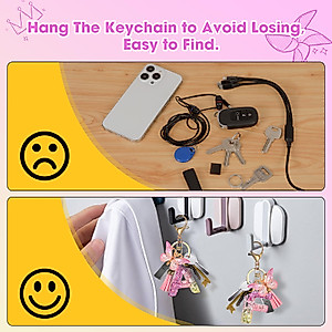 GIFTOXO Letter Keychains for Women and Girls, Key Chains for Car Keys, Cute & Pink Keychain Accessories for Backpack, Wallet-A