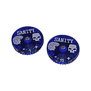 LITKO Cthulhu Dials | Compatible with Eldritch Horror Board Game | Arkham | 2 Pack | Numbered 1-15 | (Blue - Sanity Dials)