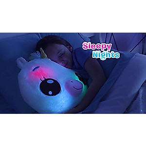 Lullabrites Monkey Pillow- Soothing Plush Animal that Lights Up with Many Colors and Sings Lullabies! A Night Light, and Friend All in One!