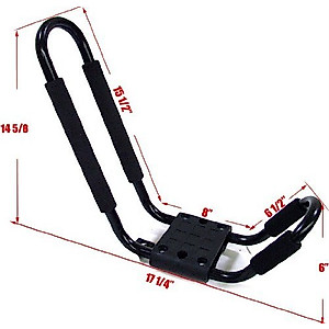 TMS J-Bar Rack HD Kayak Carrier Canoe Boat Surf Ski Roof Top Mounted on Car SUV Crossbar