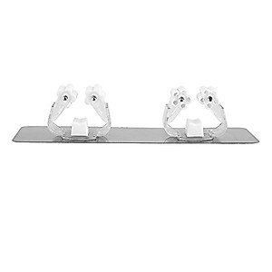 GLOGLOW Wall Mount Self Adhesive Mop & Broom Holder Organizer Tools Storage Rack (White),Wall Stickers