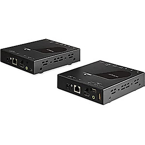 StarTech.com HDMI KVM Extender Over IP - 4K 30Hz HDMI 2.0 & USB Over IP LAN or CAT5e/CAT6 Ethernet (100m/330ft) - Remote KVM Switch/Console Transmitter/Receiver Extender Kit, TAA (SV565HDIP)