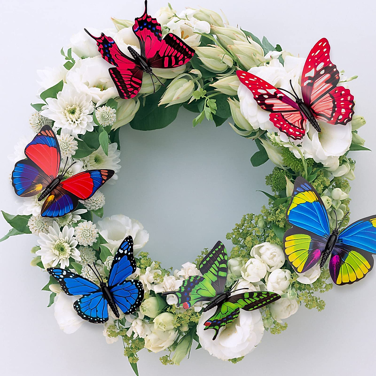 HOWLT Butterfly Stakes, 60 PCS 14 Inch Garden Butterfly Ornaments Waterpoof Butterflies Decorations for Indoor&Outdoor, Yard, Patio Plant Pot Multi