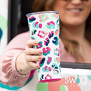 Swig Life XL 32oz Tumbler, Insulated Coffee Tumbler with Lid, Cup Holder Friendly, Dishwasher Safe, Stainless Steel, Extra Large Travel Mugs Insulated for Hot and Cold Drinks (A Party Animal)