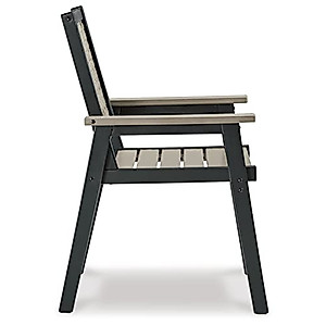 Signature Design by Ashley Mount Valley Arm Chair, 2 Count, Light Brown & Black