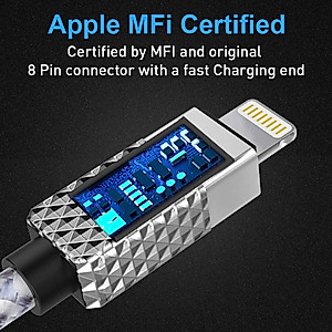 [MFi Certified] iPhone Charger 16FT/5M Lightning Cable Extra Long iPhone Charging Cord Nylon Braided Fast Apple Charger Cable iPhone 12 11 Pro X XS Max XR/8 Plus/7 Plus/6/6s Plus/5s /5c/Pad Mini Air