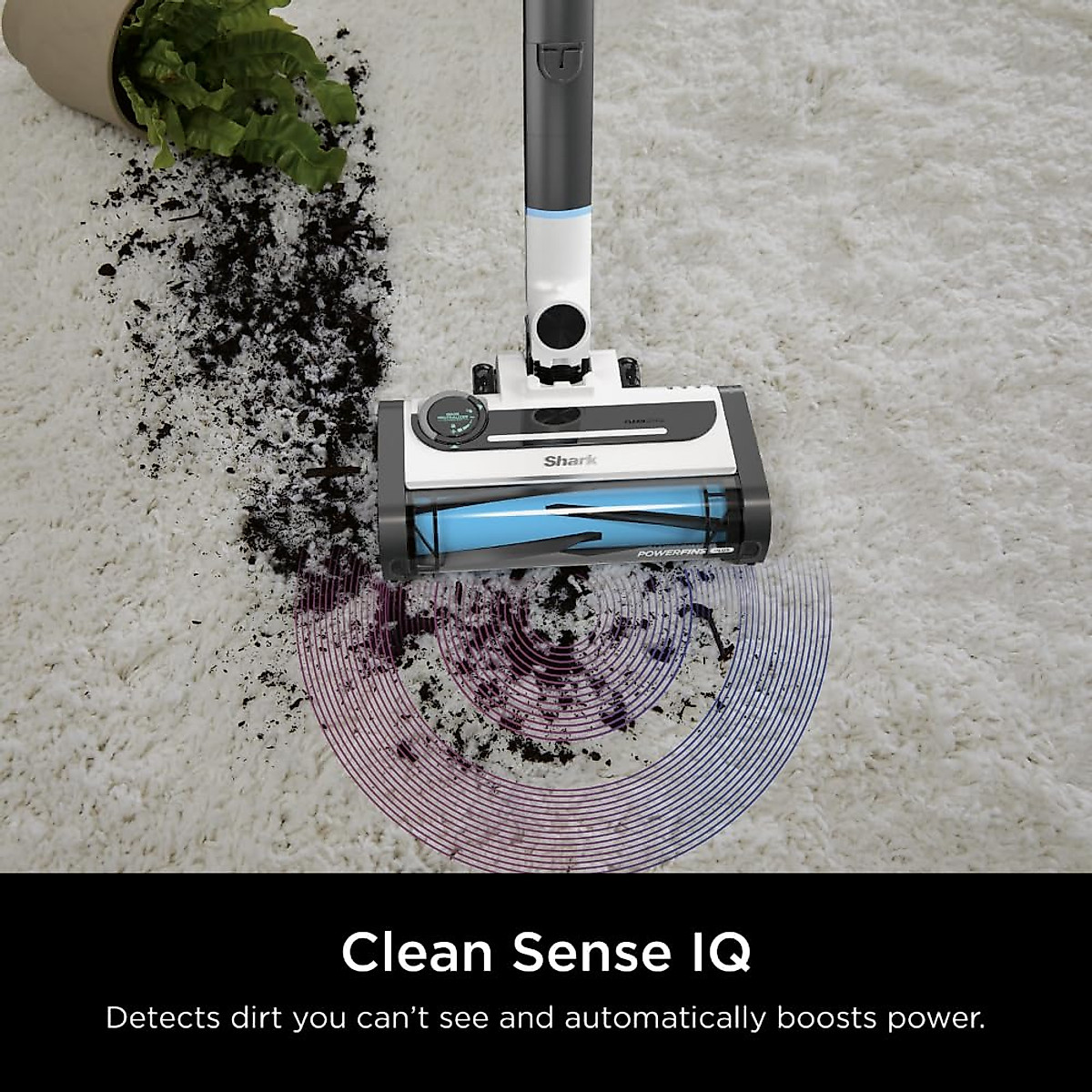 Shark IZ562H Cordless Pro Vacuum with Clean Sense IQ and Odor Neutralizer, PowerFins Plus Brushroll, Includes Duster Crevice & Pet Tool, Up to 40 Minute Runtime, Light Blue, Without MultiFLEX