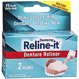 Dentemp Denture Reline Kit - Advanced Formula Reline It Denture Reliner (Pack of 1) - Denture Kit to Refit and Tighten Dentures for Both Upper & Lower Denture