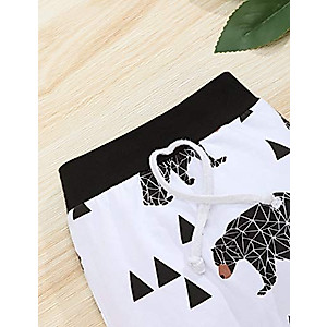 Newborn Baby Boys Romper 3PCs Set Clothes Infant Baby Bear Bodysuit Pants Hat Fall Winter Outfits Stuff Set 3-6M